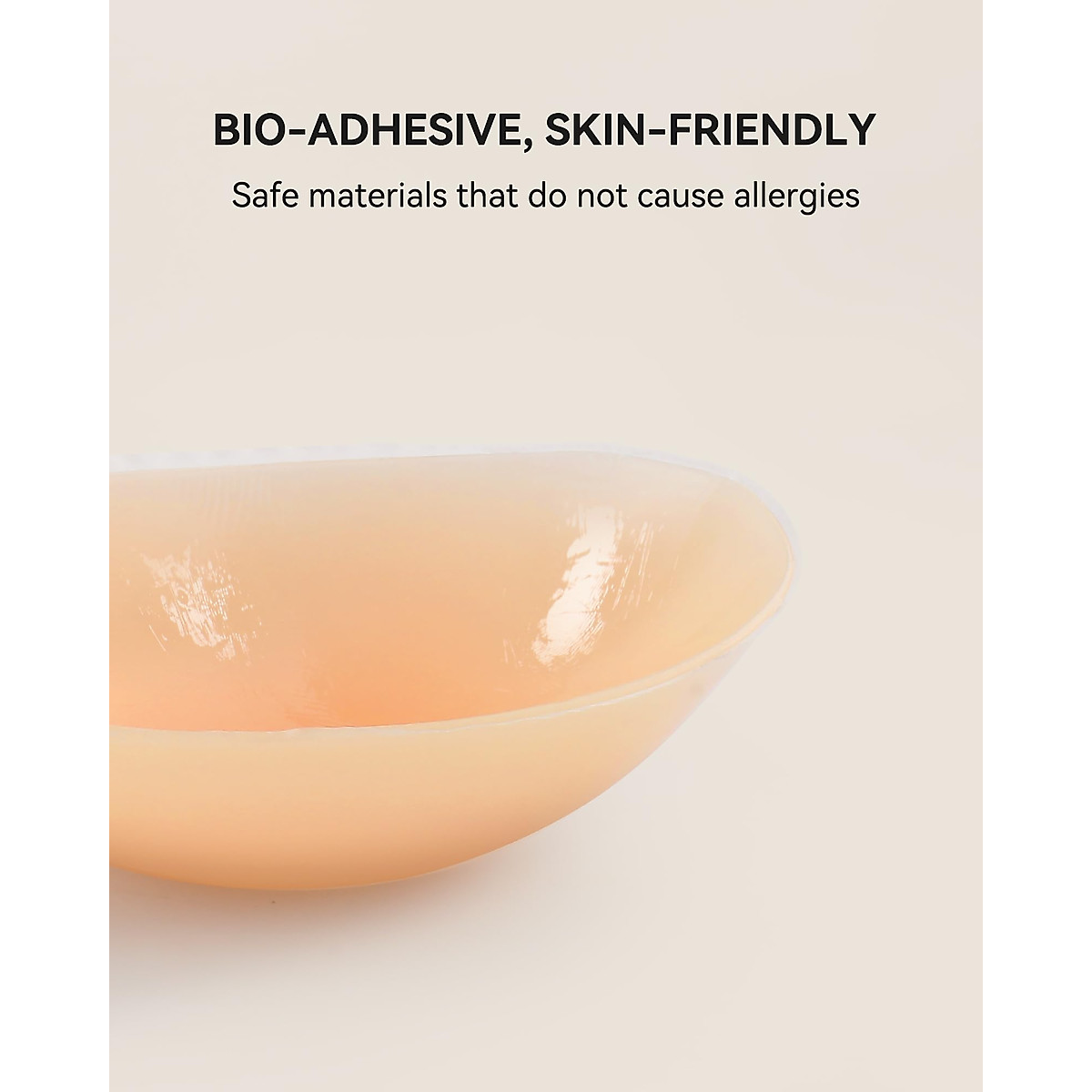 Niidor Adhesive Bra Strapless Sticky Invisible Push up Silicone Bra for Backless Dress with Nipple Covers Creme