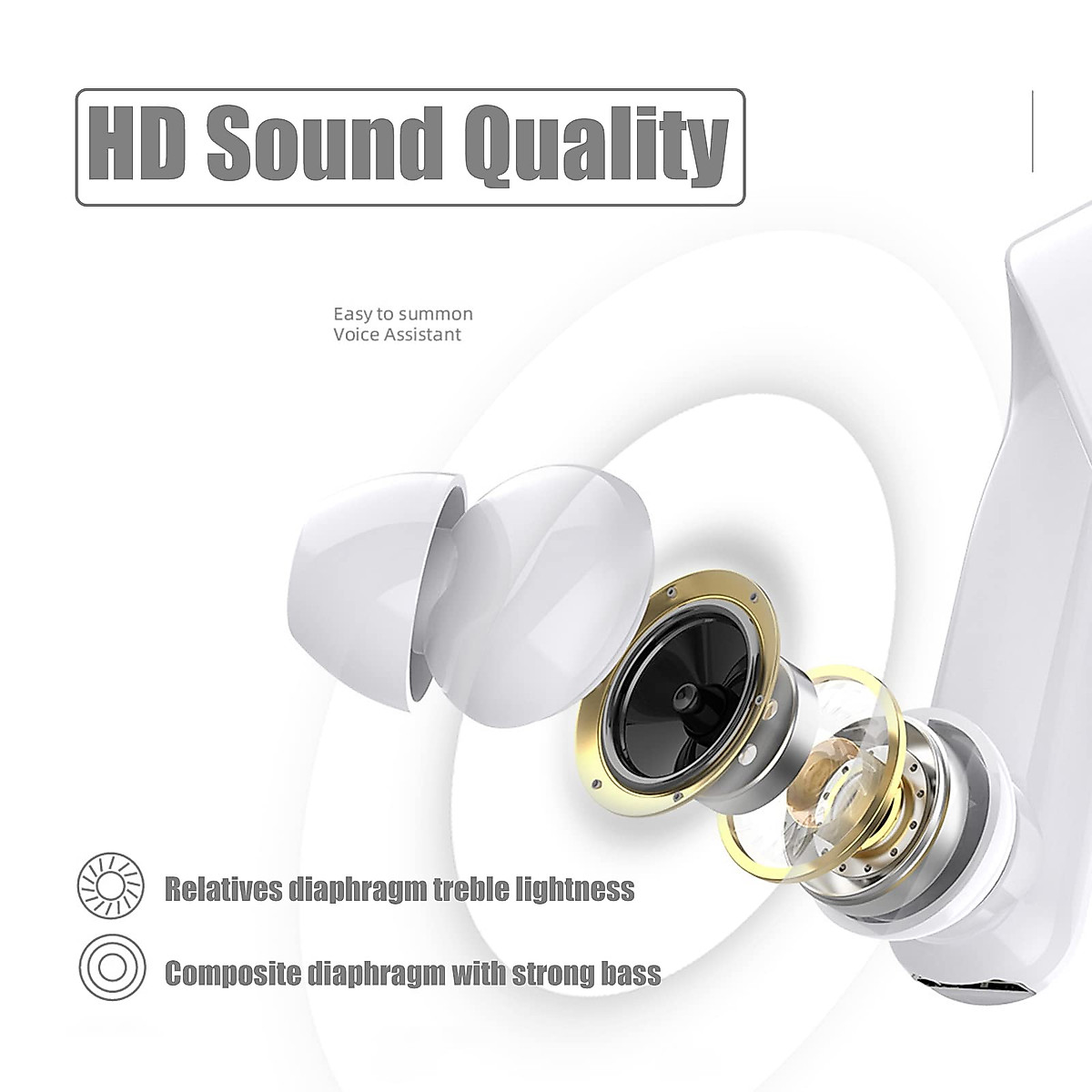 Mosonnytee Bluetooth earpiece Wireless Bluetooth Headset for Cell Phone Noise Canceling Headphone with Mic Bluetooth Phone Hands-Free Headset for Driver Trucker Business Office