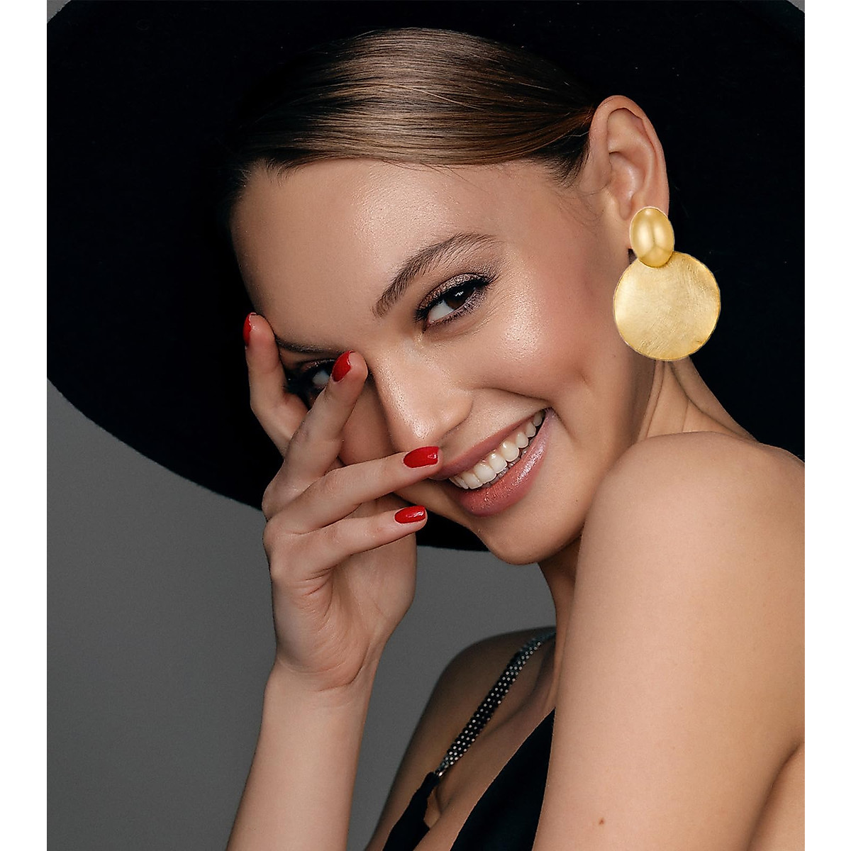 9 Pair Big Gold Earrings Large Gold Disc Flower Bold Earrings for Women Summer Beach Statement Geometric Earrings Jewelry Gifts