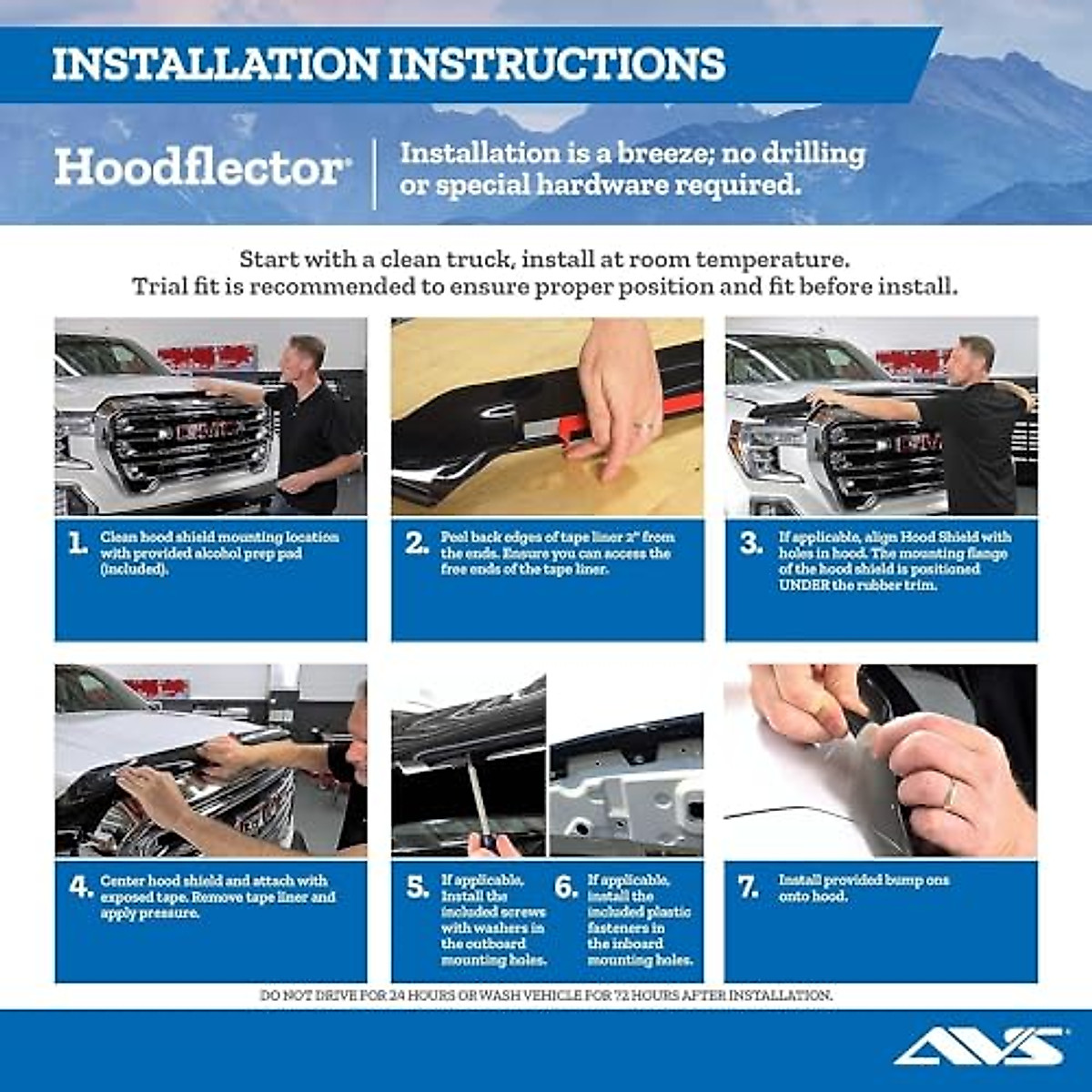 Auto Ventshade [AVS] Hoodflector/Bug Shield | 2015 - 2020 Ford F - 150 (Excludes Raptor)| Medium Profile - Smoke, 1 pc. | 21957