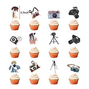 YXCMDCG Photography Party Decorations: Birthday Party Supplies with Banner, Balloons, Cupcake Toppers, Cake Topper, Ribbon in Multicolor Photography Theme