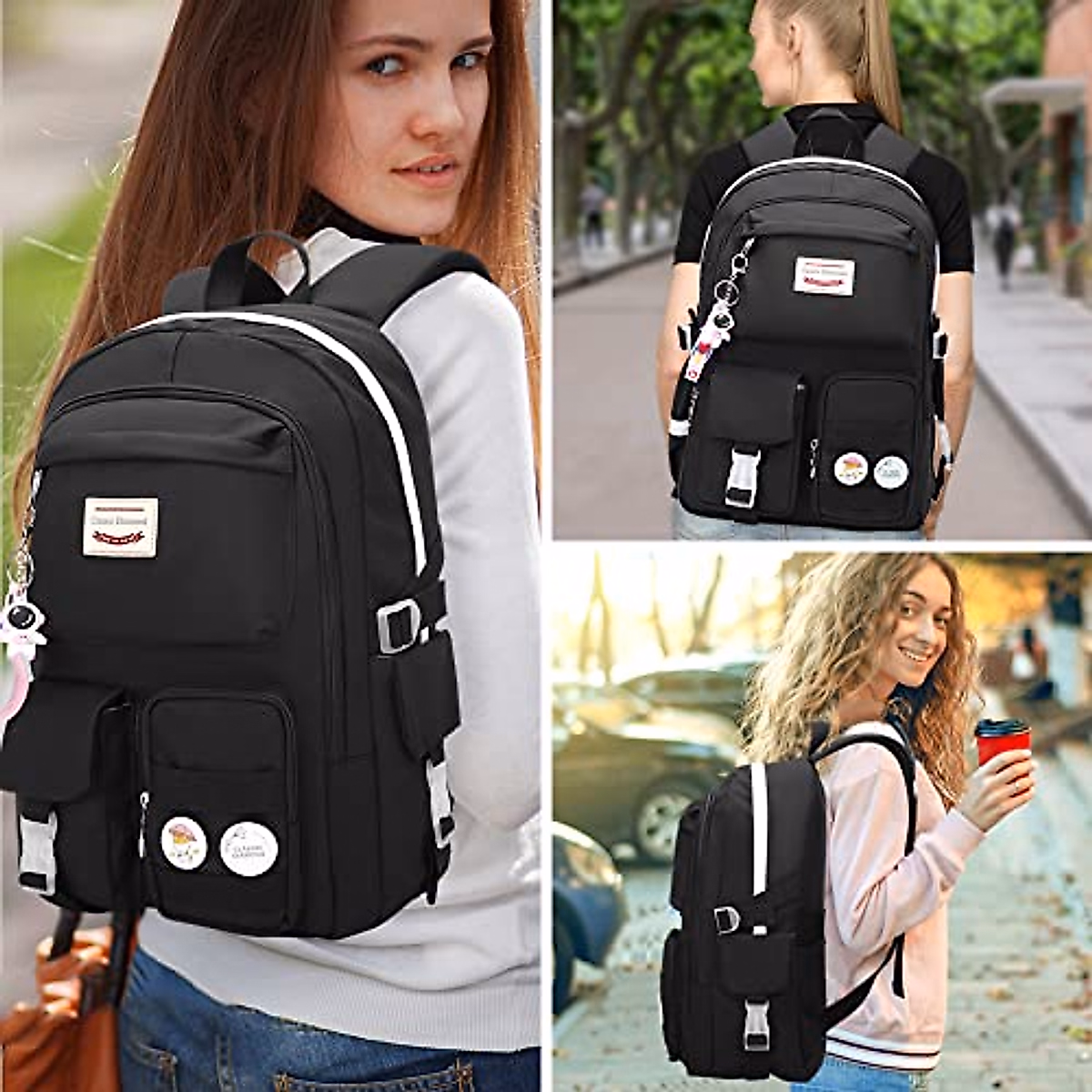 Laptop Backpack can hold 15.6 Inch Bag College Backpack Travel Daypack for Overnight Backpack suitable for Women (Black)