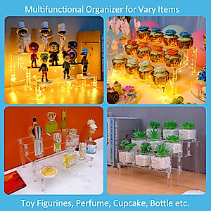 3 Tier Shelf Cake Pop Stand (Yellow) +5 Tier Premium Cupcake Holder – Acrylic Cupcake Tower Display – Cady Bar Party Décor – Acrylic Display for Pastry Weddings, Birthday (Colorful)