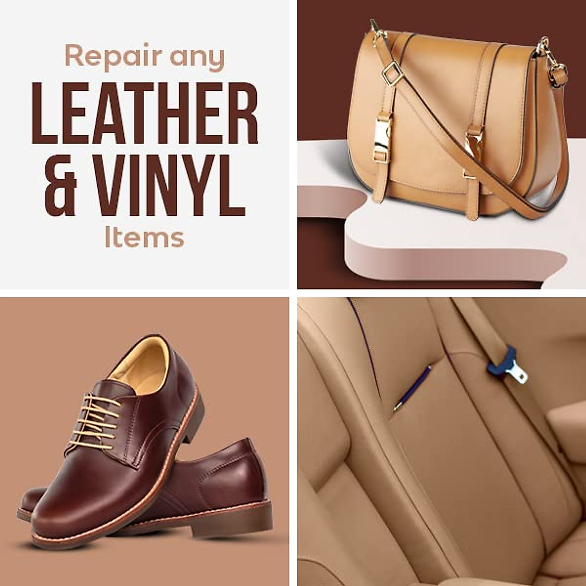 Leather Max Quick Blend Refinish and Repair Kit, Restore, Recolor & Repair / 3 Color Shades to Blend with/Leather Vinyl Bonded (Dark Brown Mix)