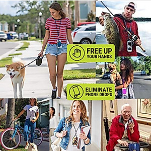 Cell Phone Lanyard Compatible with iPhone, Galaxy & Most Smartphones, Silicone Phone Case Holder with Card Pocket