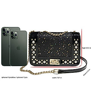 Small Crossbody Bags for Women Purses Lightweight Handbags Shoulder Bag(black)