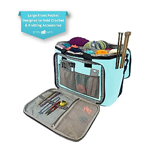 Stitch Happy Yarn Tote (Angel) Large Yarn Bag, Crochet Bag, Yarn Storage, Crochet Storage