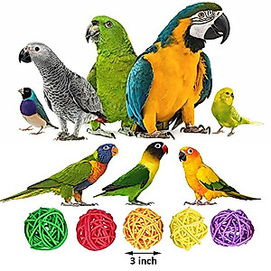 Bird Parrot Toys Swing Hanging, XUXN Bird Parrot Toys 13 Packs, Natural Wood Chewing Toy Bird Cage Toys, Parrot Hammock Bell Toys Suitable for Small Parakeets, Cockatiels, Conures, Parrots, Love Birds
