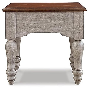 Signature Design by Ashley Lodenbay Classic Farmhouse End Table with 1 Drawer, Antique Gray & Brown