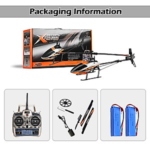 WLtoys V950 Remote Control Helicopter, 6 Channel Brushless RC Helicopters with 3D/6G Mode, 2.4GHz RC Aircraft RTY for Kids, Adults, Beginners, Flybarless