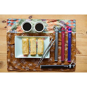 Kids Chopstick with Training holders|Square Travel Chopsticks| Strong & Lightweight, only 6.7"/171mm Long Titanium Chopsticks comes with Beautiful Aluminium Cases & Holders (Grey)