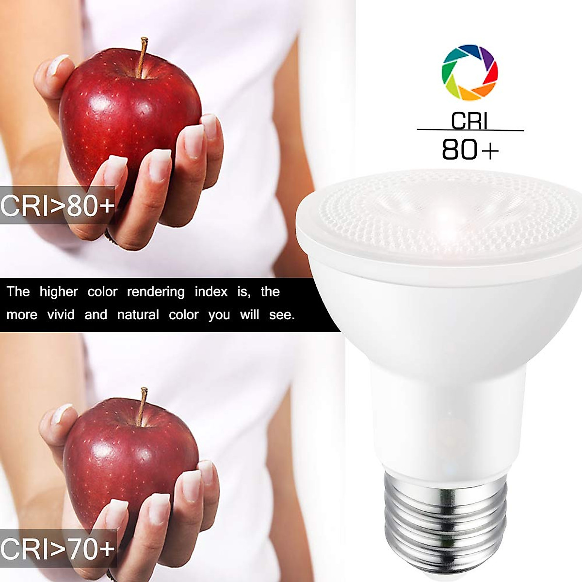 TUMUPSM LED PAR20 Light Bulbs Dimmable 3000K Warm White, 7W 600LM E26 Flood Bulb, 50W 60W Halogen Equivalent, 40 Degree Track Recessed Led Bulb, 4 Pack