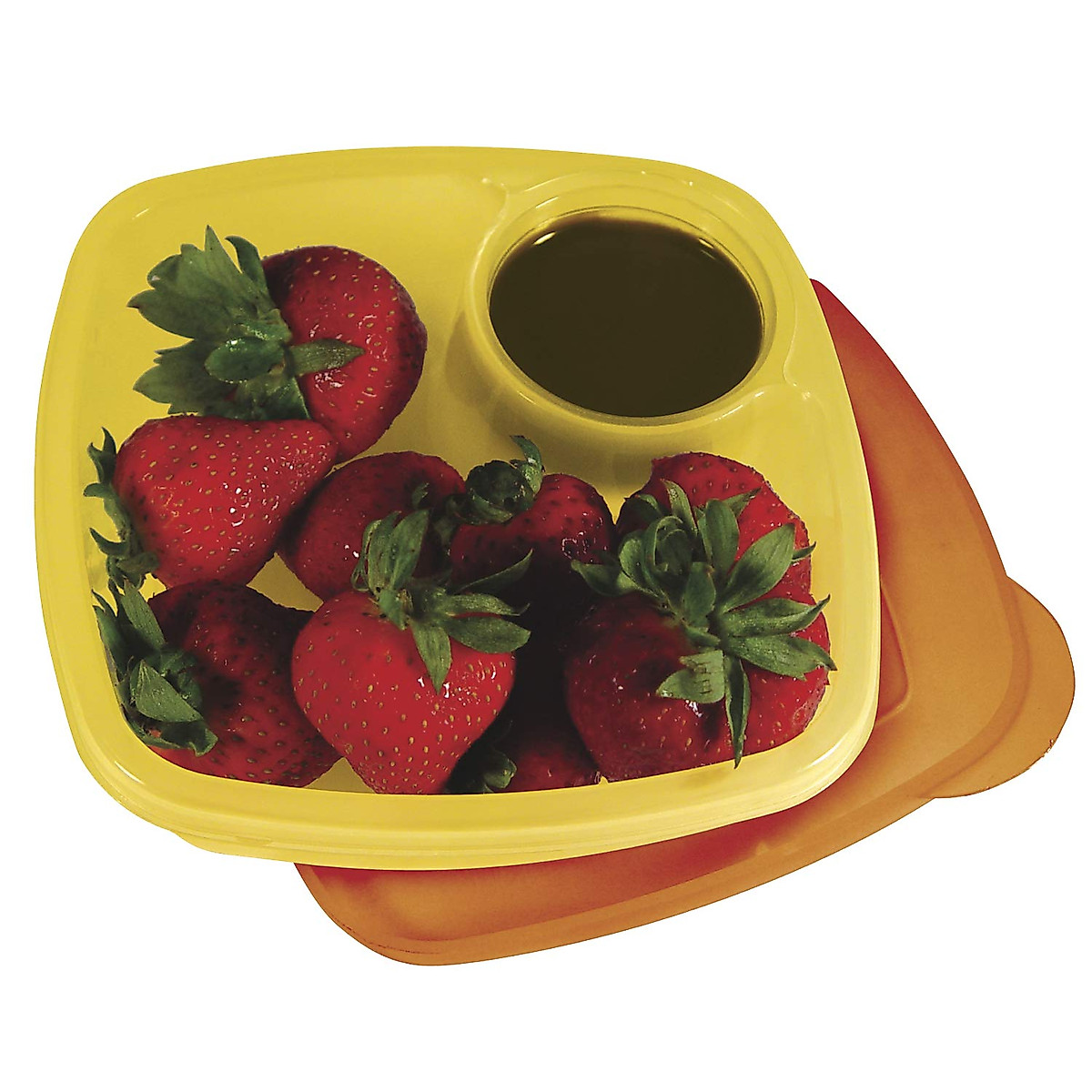 Take A Dip 2 the Side Food Container Keeps Dips, Fruit, Chips, Sandwiches, & More Separate & Ready for Lunch, Two Pack