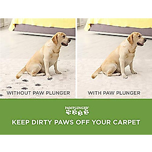 Paw Plunger - The Muddy Paw Cleaner for Dogs - Saves Carpet, Furniture, Bedding, Cars from Dirty Paw Prints - Use This Dog Paw Washer After Walks - Soft Bristles and Handle - Large, Black