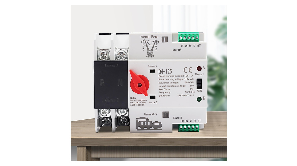 Mini 2P 100A 110V Dual Power Automatic Transfer Switch Generator ...