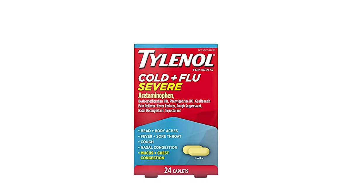 Tylenol Cold + Flu Severe Medicine Caplets for Fever, Pain, Cough ...