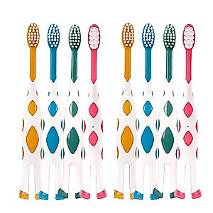 newrichbee 8 Packs Kids Toothbrushes, Extra Soft Lovely Little Deer Toothbrush for Kids 2-8 Years (Pink&Orange&Blue&Green)