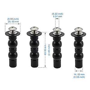 Toilet Seat Hinge Screw 2 Pack,Compatible with TOTO Toilet, Expanding Rubber Bolt Top Nuts Set for Top Mount Toilet Seat Tightening Kit Replacement,Toilet Seat Blind Hole Fixing Kit for TOTO Toilets