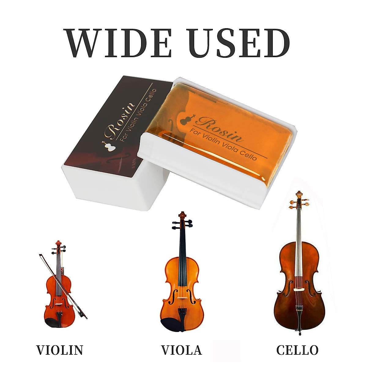 Rosin, Violin Rosin [6 Pack] Cello Viola Rosin for Violin Bow, Light Low Dust Resin, Violin Accessories by Dulphee