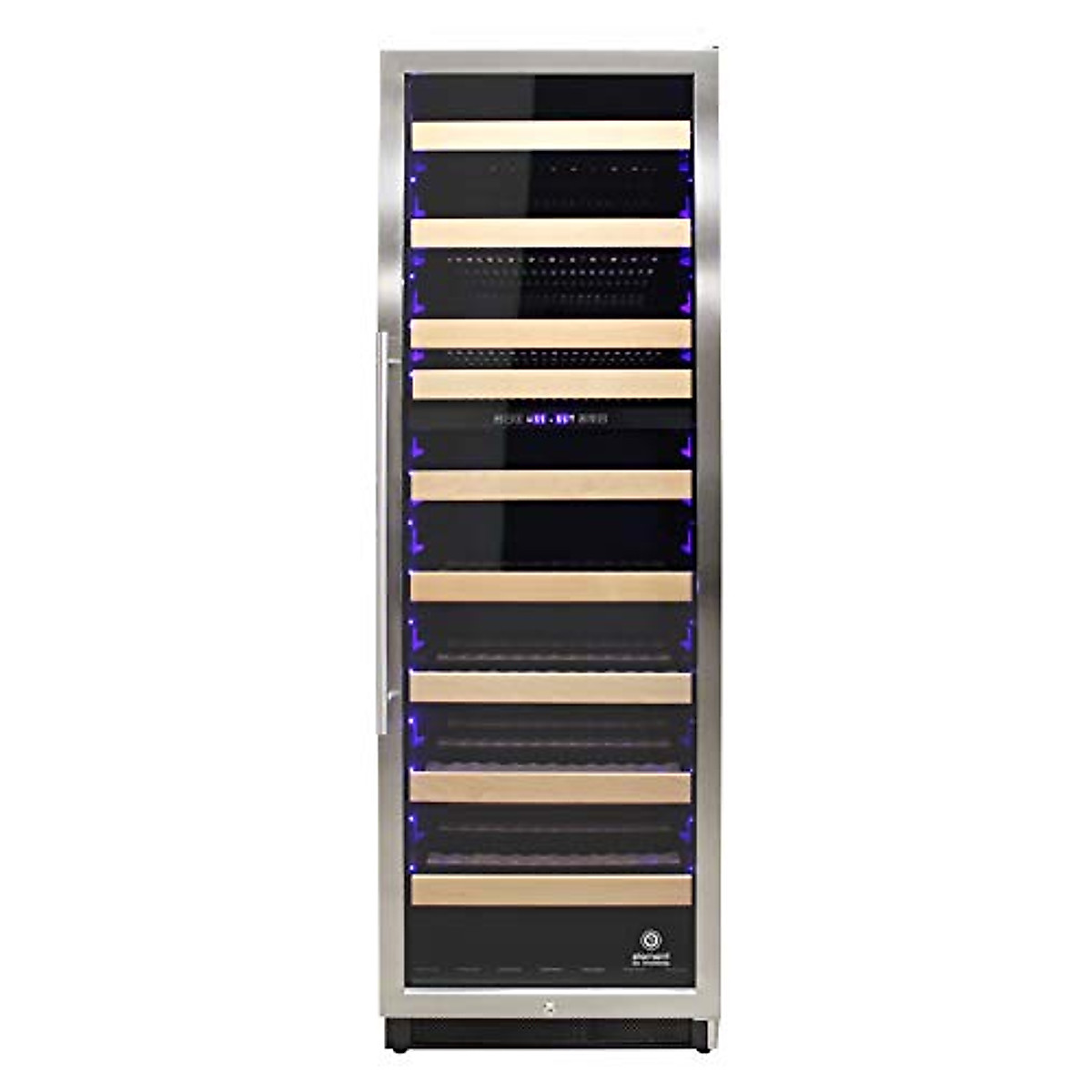 Vinotemp 215 Bottle Wine Cooler Refrigerator, Built-in or Freestanding Wine Fridge with Digital Temperature Control, Glass Door and Safety Lock, Right Hinge, 215 Bottle, Black