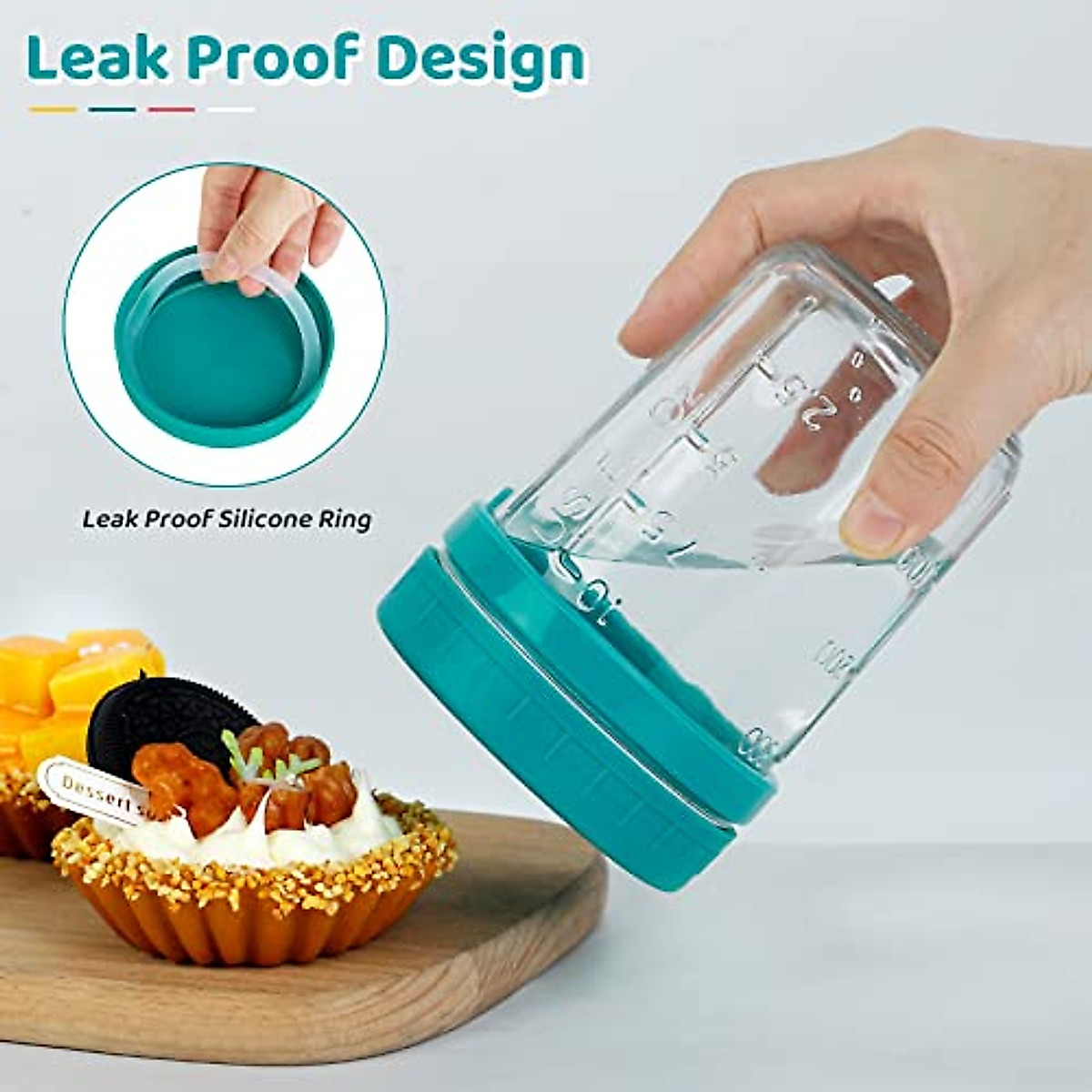 Korlon 4 Pack Overnight Oats Containers with Lids, 16oz Glass Food Oatmeal Container, Wide Mouth Overnight Oats Jars with Spoons for Cereal Yogurt Fruit Vegetable Milk