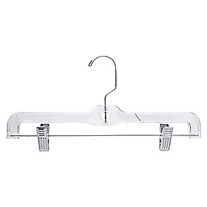 Skirt and Pant Hangers, 14" Heavy Duty Clear Plastic case of 100