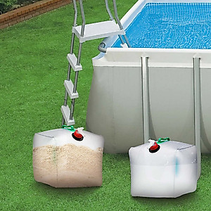 Pool Step Weights Sand Bags,4PCS Pool Ladder Above Ground Fillable Anchor Sandbags Container for Swimming Pool Steps and Collapsible Camping Water Storage Container,11" x 11"