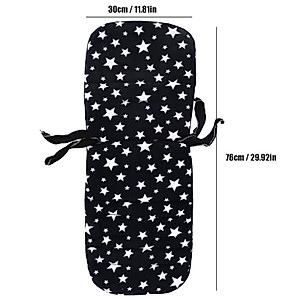 Pinsofy Baby Pushchair Cushion, 2 Same Sides Universal Baby Stroller Cushion Pad for Infant Pram( [Black Star] )