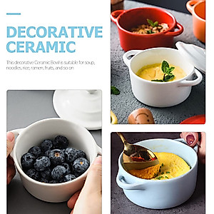 Kichvoe Ramekins 8 Oz Oven Safe With Lids 2pcs Porcelain Ramekins Creme Brulee Dishes Custard Cups Pudding Baking Bowl