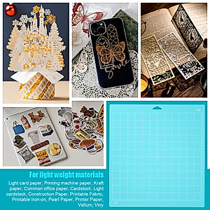 Lzerking Cutting Mat for Cricut 7 Pack Accessories and Supplies Light Replacement Blue Cut Pads Cricket Cards for Cutting Machine Maker/Maker 3/Air/Air 2 with Scraper Pick Needle for DIY Project