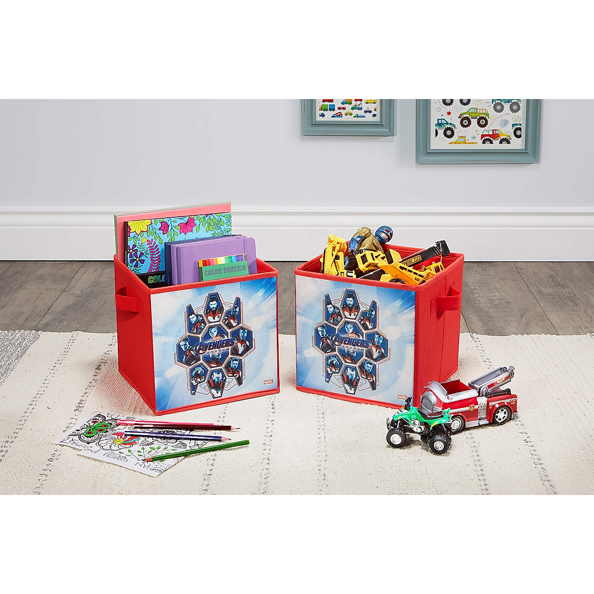 Fresh Home Elements Storage Toy, 9" Avengers Bin 2-Pack