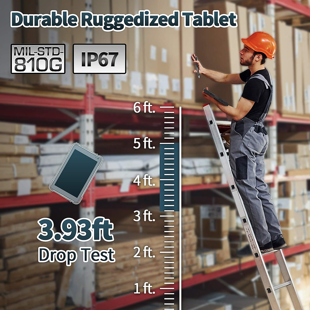 MUNBYN 2023 New Rugged Android Tablet with Zebra 2D SE2707 Scanner and New Rugged Android Tablet, 8-inch Rugged Tablet Android 10 Industrial 700 nits