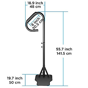 IHAYNER Hot Tub Handrail 56x19 Inch Spa Side Handrail 600LBS Capacity Spa Step Hot Tub Black Heavy Iron Spa Side Step with Slide-Under Mount Base