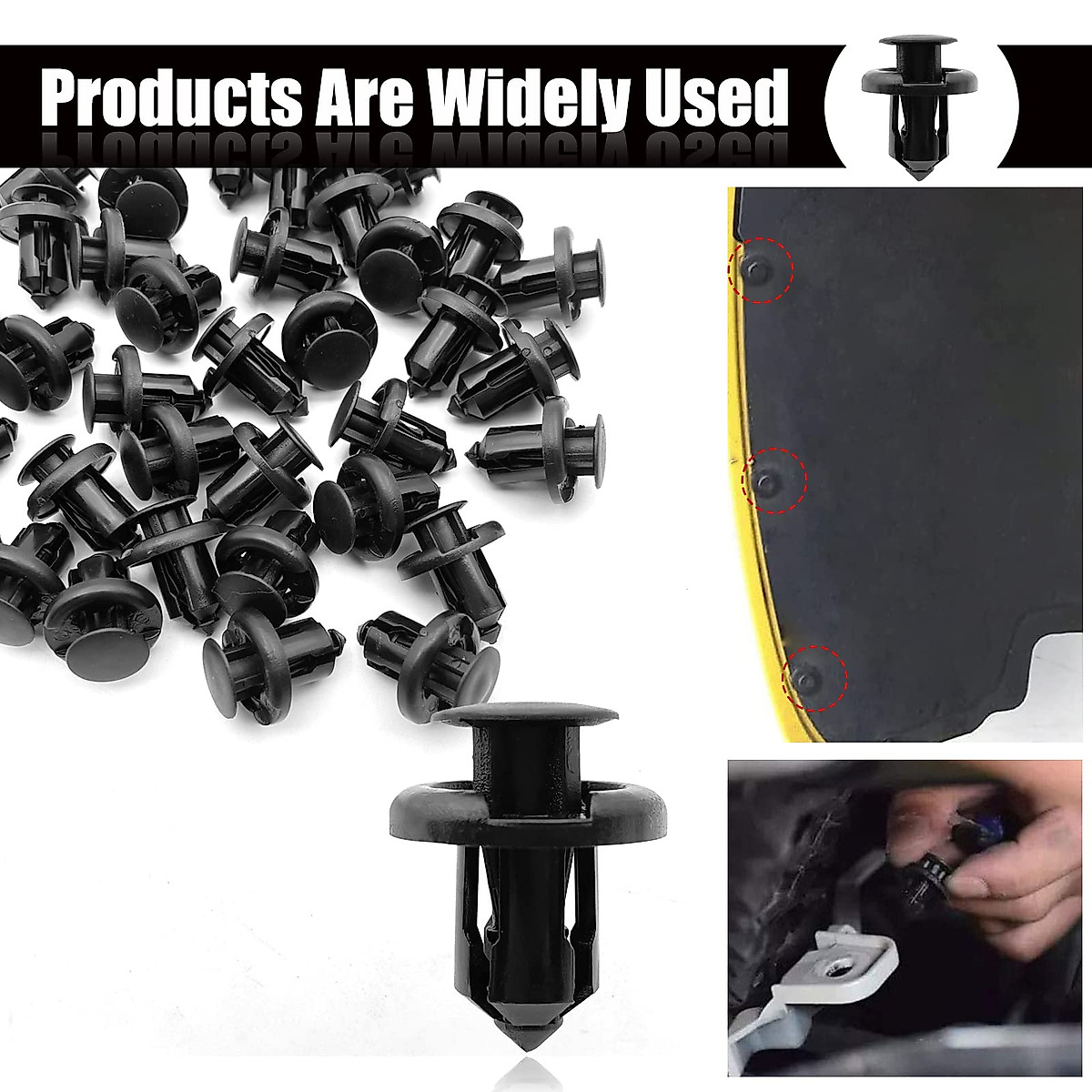 20Pcs Front Bumper Push-Type Retainer Clips, 10mm Fender Liner Clip Compatible with Honda CR-V Accord Civic Acura 91503-SZ3-003 Nylon Clip Fasteners Push Type Push Pin Screws