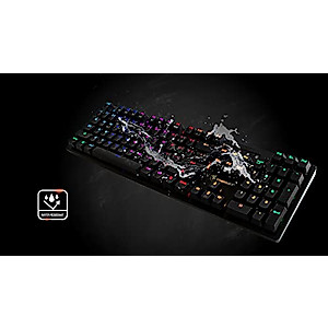 Digifast LK32 Mechanical Gaming Keyboard | RGB Backlit Gaming Keyboard - Optical Linear Switches - 100 Million Durability | Customizable Color | Textured Surface | Water-Resistant Design (Black)