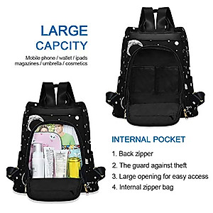 ALAZA Doodle Night Sky Moon Stars Backpack for Daily Shopping Travel