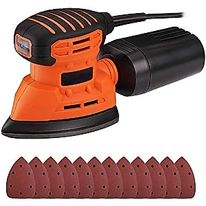 Mouse Sander, 12Pcs Sandpapers, 12000 RPM 130W Detail Sanders with Dust Collection System for Tight Spaces