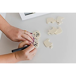 Pearhead So Little So Loved Wooden Elephant Token Frame, Little Wishes Signature Baby Shower Guestbook Alternative, Gender-Neutral Pregnancy Keepsake With 65 Signature Tokens and Pen, Gray and White