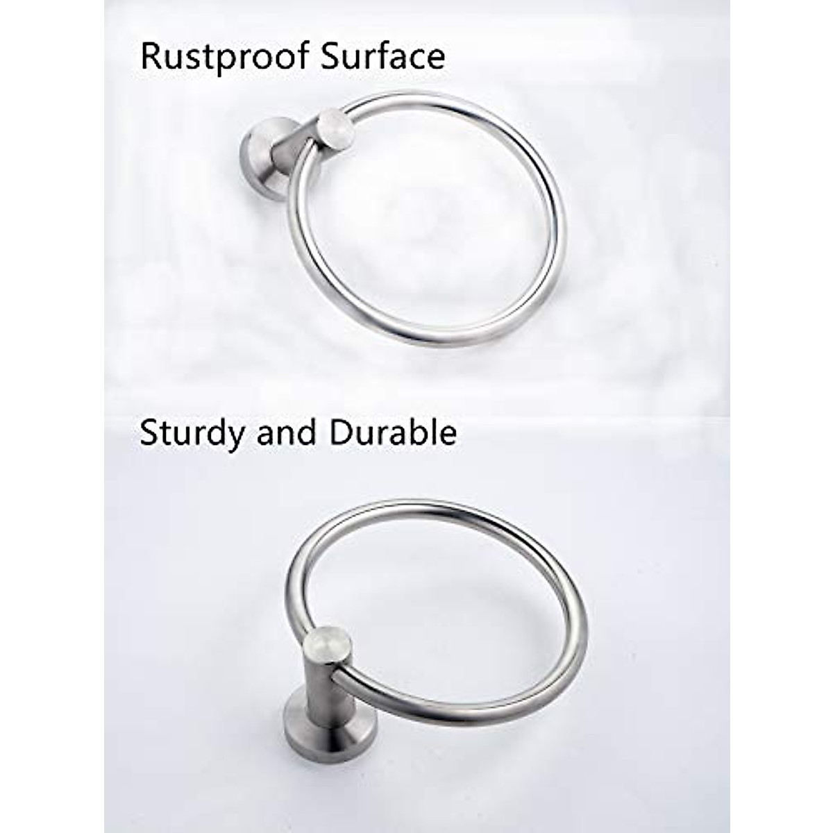 Towel Ring Brushed Nickel, Bath Hand Towel Ring Stainless Steel Round Towel Holder for Bathroom