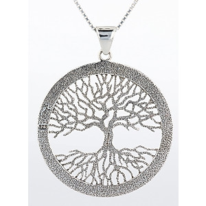 Jewelry Trends Large Celtic Tree of Life Protection Pendant Necklace 18"