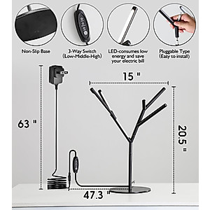 Q&S Bedside Table Lamp,Modern LED Black Table Lamp Mid Century Industrial Side Table Lamp for Living Room Bedroom Office Desk
