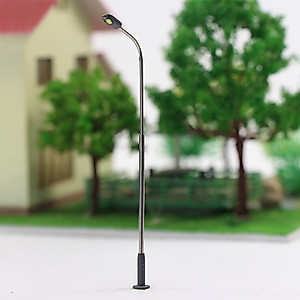 LQS07 10pcs Model Railway Train Lamp Post 7cm or 2.76inch Street Bright White Lights HO TT Scale LEDs New