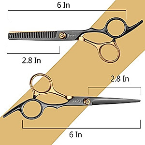 Hair Scissors Barber Shears Set, Fcysy Professional Hair Cutting Scissors Kit, Haircut Scissors Thinning Shears for Haircutting, Hairdresser Trimming Scissors Tools Hair Supplies for Men Women Pet