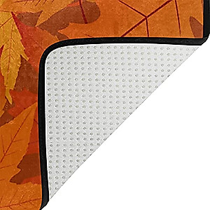 ALAZA Happy Thanksgiving Day Maple Leaf Fall Non Slip Area Rug 5' x 7' for Living Dinning Room Bedroom Kitchen Hallway Office Modern Home Decorative
