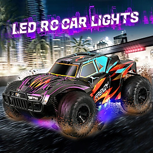 TRIPLEFINE 1:16 Scale Off Road RC Car, 30/km High Speed RC Car with 2 Battery, Remote Control Car with 2.4 GHz Remote Control, Gifts for Kids and Adults, Light Show RC car