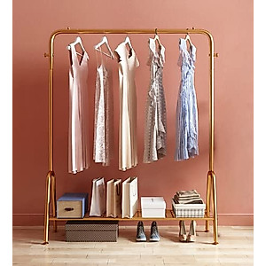 Thick forest Gold Clothing Rack Gold Clothes Rack Gold Garment Rack Shoes Bags Gold Clothes Organizer Storage Shelves