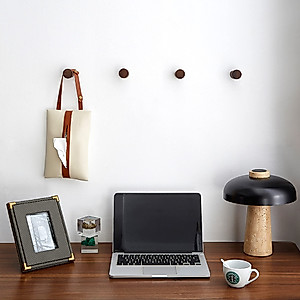 4 Pack Wooden Wall Hooks - Wall-Mounted Natural Wood Coat Hangers Simple Modern Handmade Minimalist Home Decor Wooden Pegs for Hanging Coats Hats Bags Towels