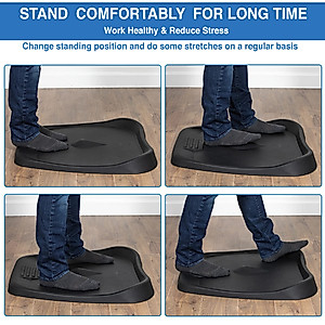 ErgoLuz Standing Desk Mat Anti Fatigue Kitchen Pad Cushioned and Comfort Floor Mats Padded Foot Foam for Office Solutions and Antifatigue Stand Up Cushion, Black