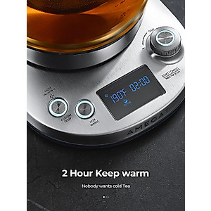 Tea Kettle Electric, AMEGAT Tea Pot with Removable Infuser, 9 Preset Brewing Programs Tea Maker with Temperature Control, 2 Hours Keep Warm, 1.7L Electric Kettles, 1200W, Glass and Stainless Steel