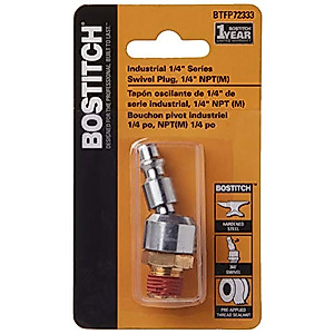 Bostitch BTFP72333 Industrial 1/4-Inch Series Swivel Plug - 1/4-Inch NPT Male Thread